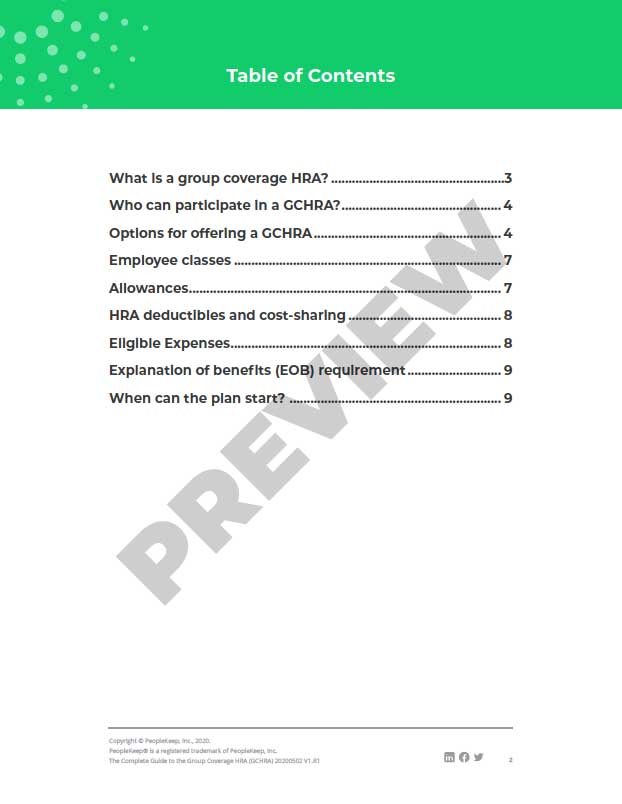 The complete guide to the group coverage HRA (GCHRA) | PeopleKeep